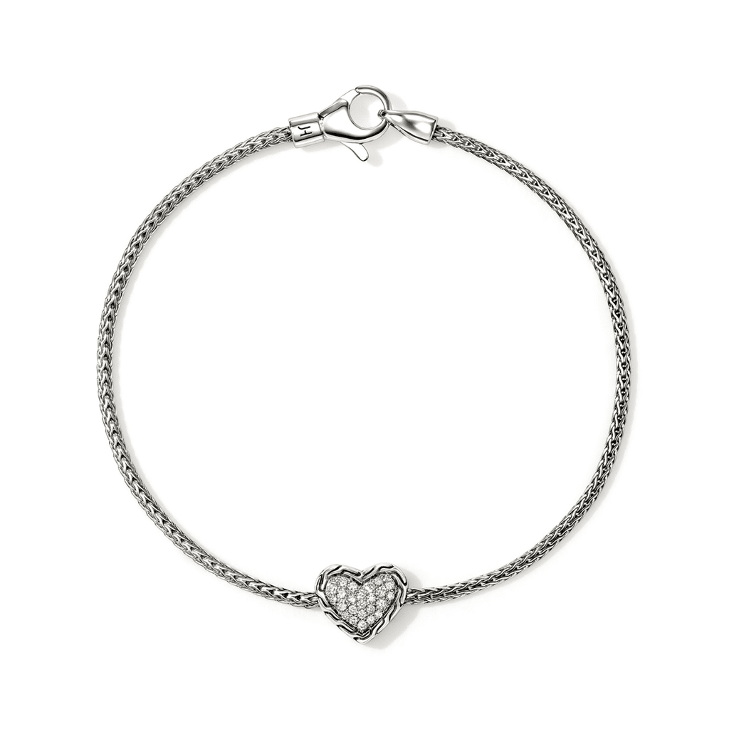 Sterling Silver Diamond 1.8mm Essential Heart Bracelet | Brinker's Jewelers